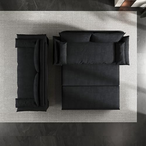 Verfur 3 in 1 Pull Out Couch Bed Sleeper Sofa,Modern Upholstered Loveseat Lounge Sofa & Couches w/Reclining Backrest, Convertible Futon Love Seat Small Furniture for Living Room