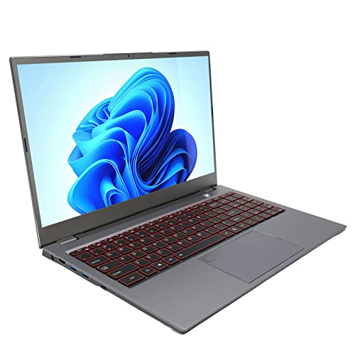 Cosiki 15.6 Inch Laptop, Laptop FHD IPS 16G Running Memory 8000mAh Stereo Dual Speakers Support Fingerprint Reader for Students (16+1TB US Plug)