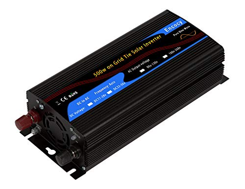 Encocy 500w Solar Panel on Grid Inverter DC11-28v to AC90-130v Converter (DC11-28v, Black)
