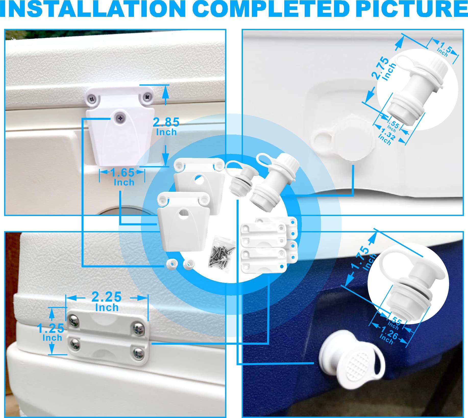 Cooler Replacement Parts Kit, Ice Chest Plastic Hinges, Latch Posts, Threaded, and Triple-Snap Drain Plug. Compatible With Igloo Cooler. Best Option for Repairing and Replacing Multiple Cooler Parts.