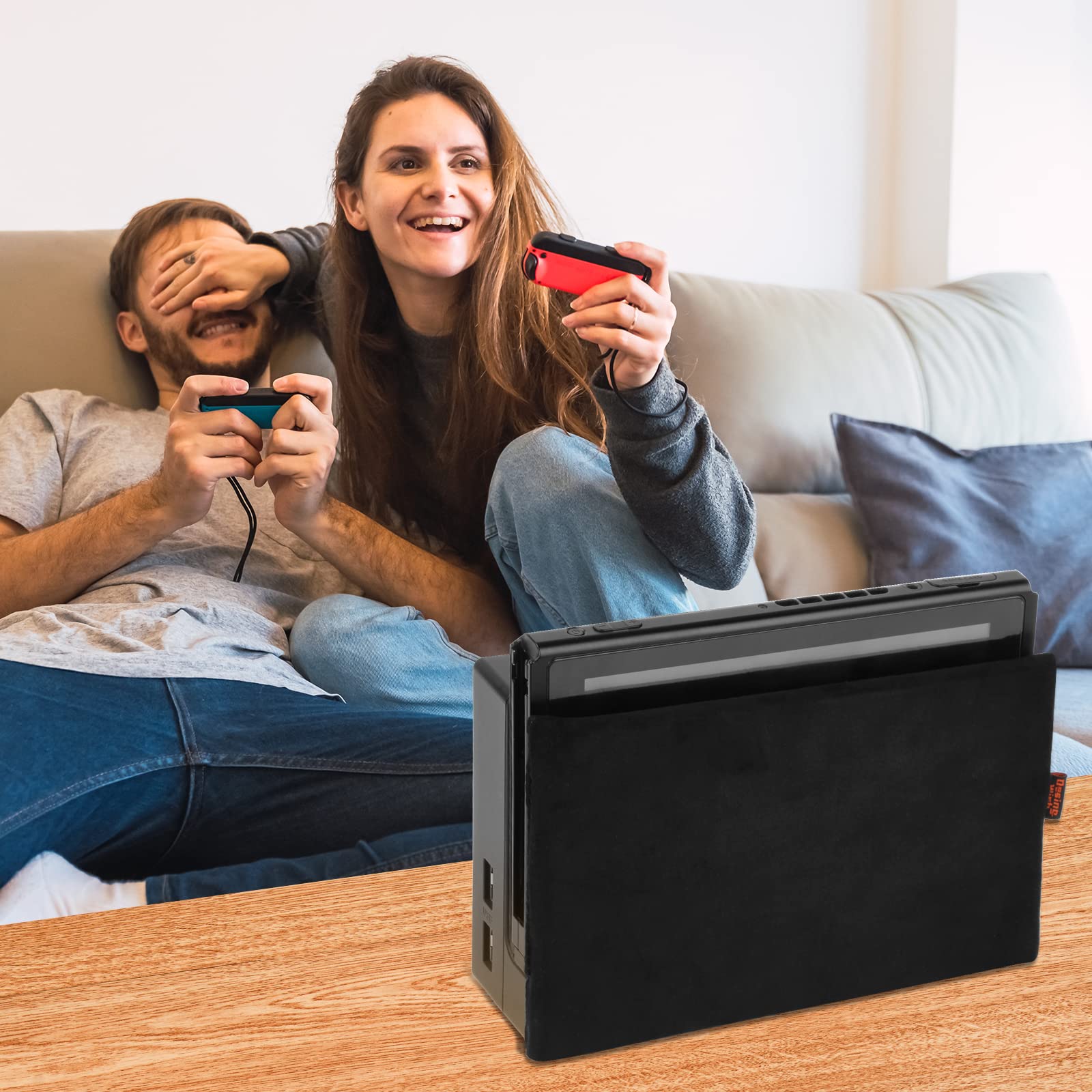 Desing Wish Dust Cover for Nintendo Switch, Soft Flannel Lining Protective Dust Guard Anti Scratch Dust Cover Sleeve for Nintendo Switch & Switch OLED Charging Dock (Soft Lining)