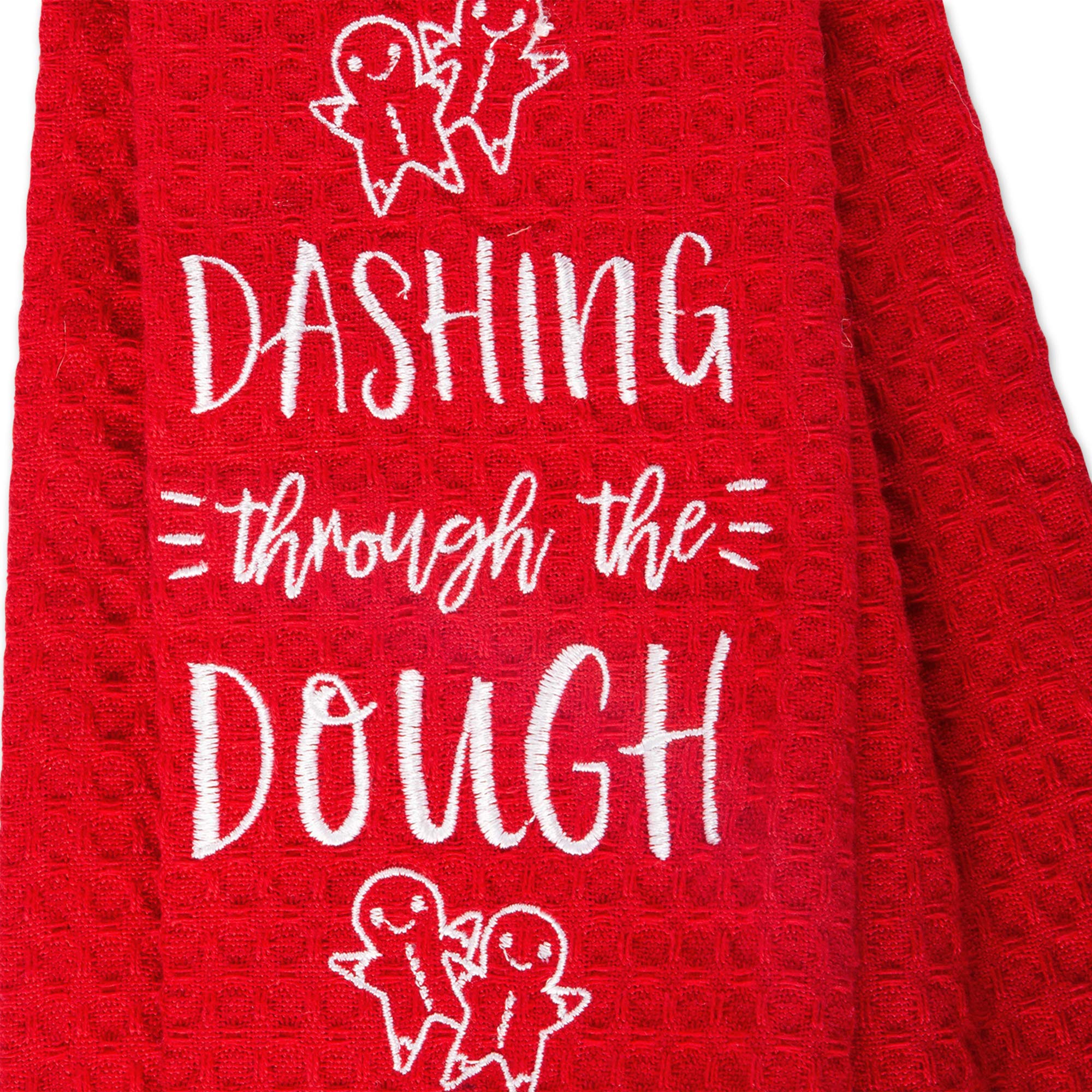 DII Christmas Kitchen Décor, Holiday Cooking & Baking Accessories Machine Washable Cotton, Towel Scarf, 4x70, Dashing Through The Dough