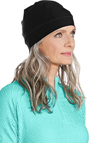 Coolibar UPF 50+ Unisex Aqua Sun Skully Cap - Sun Protective (One Size- Black)
