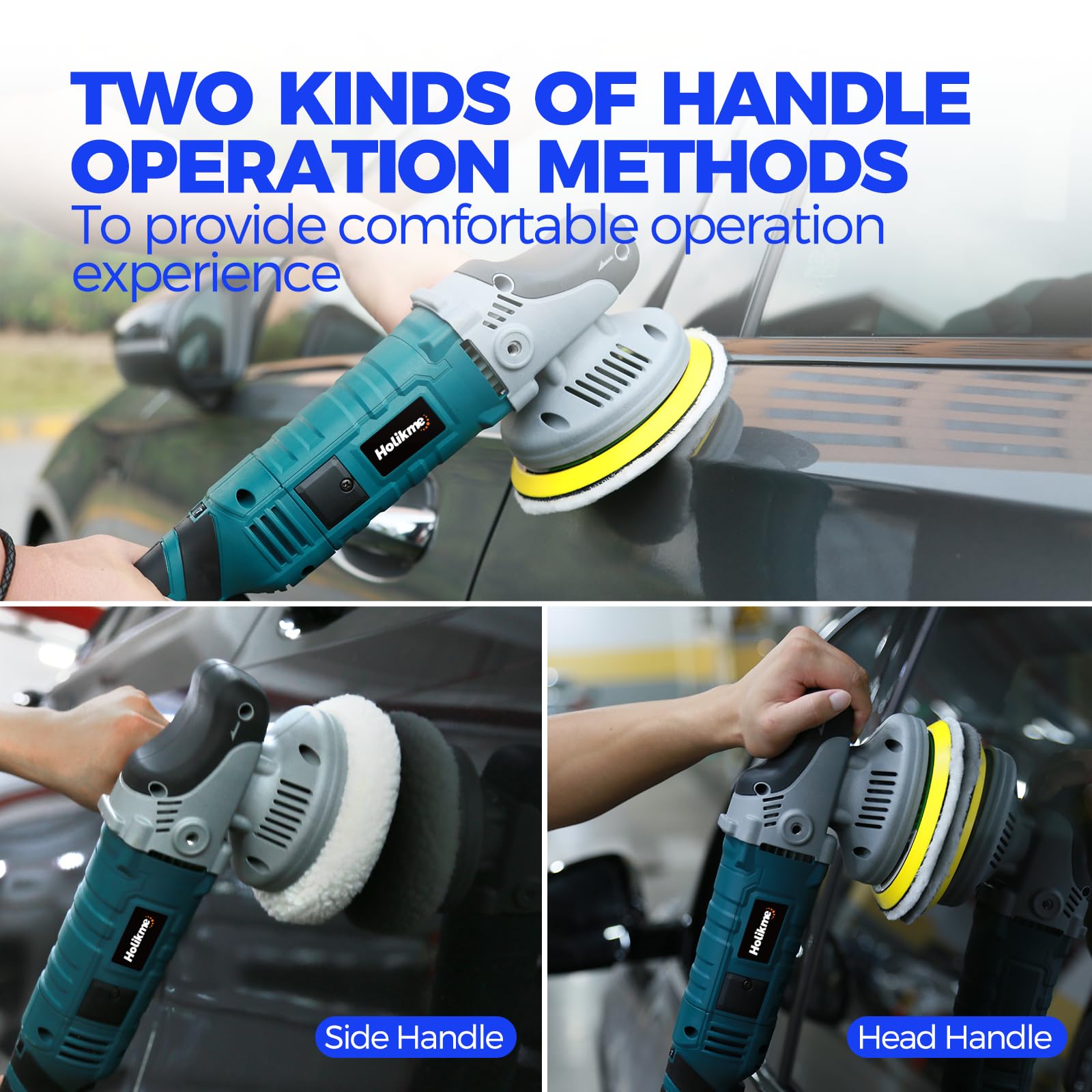 Holikme 42 Pack Dual Action Polisher,Buffer Polisher,DA Buffer Polisher Waxer, 7 Variable Speed, 6500 RPM,Car Buffers And Polishers kit,Car Accessories,Buffer Machine
