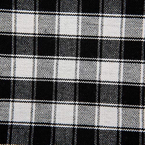 DII French Check Kitchen Collection Decorative Oversized Cotton Dishtowels, 18x28, Black/White, 4 Piece