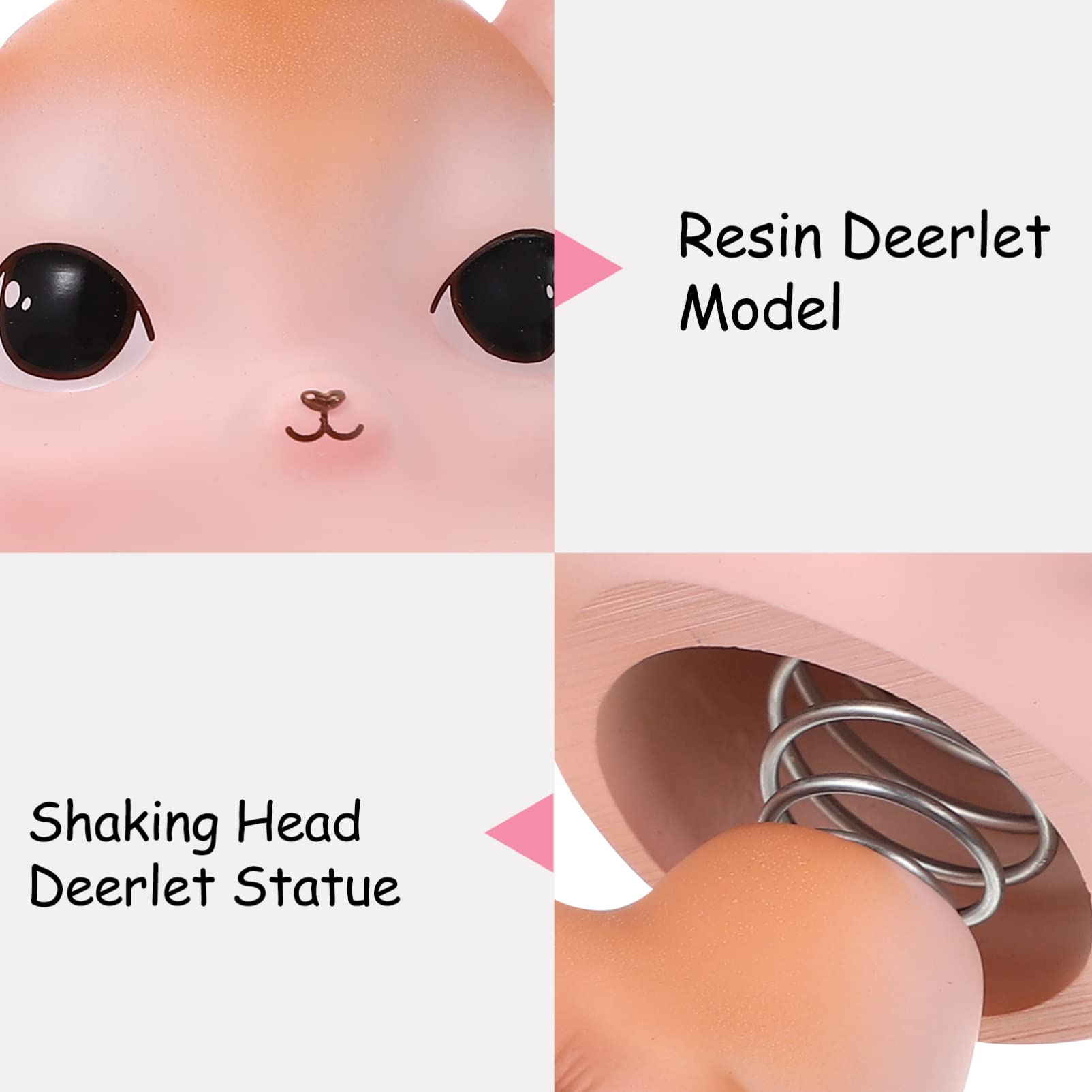 Deer Ornament Resin Deerlet Model Deerlet Decor Car Dashboard Deerlet Doll Cartoon Deerlet Model Resin Deer Adornment Car Interior Ornament Shaking Head Deerlet Statue