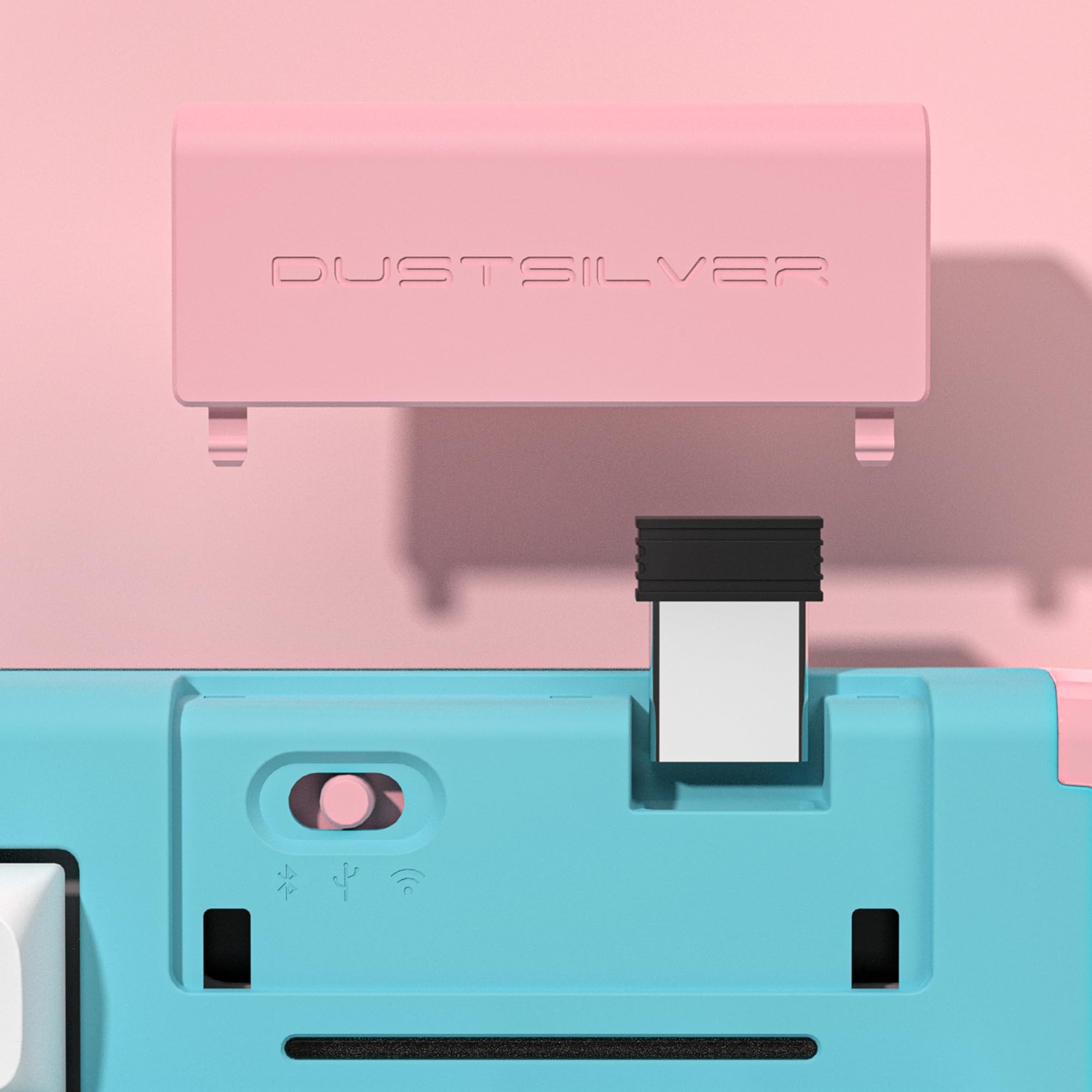 DUSTSILVER D84 Wireless 75% Cute Mechanical Keyboard with RGB, Hot Swappable, Bluetooth/2.4G/Type-C Connection, Gateron Red Switches for Smooth Typing