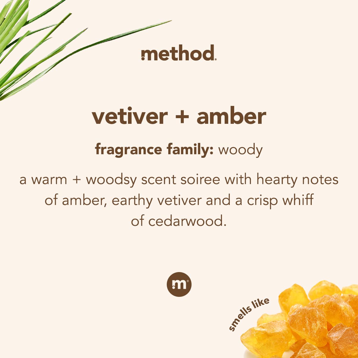 Method Gel Hand Soap, Vetiver + Amber, Reusable Black Aluminum Bottle, Biodegradable Formula, 12 oz (Pack of 3)