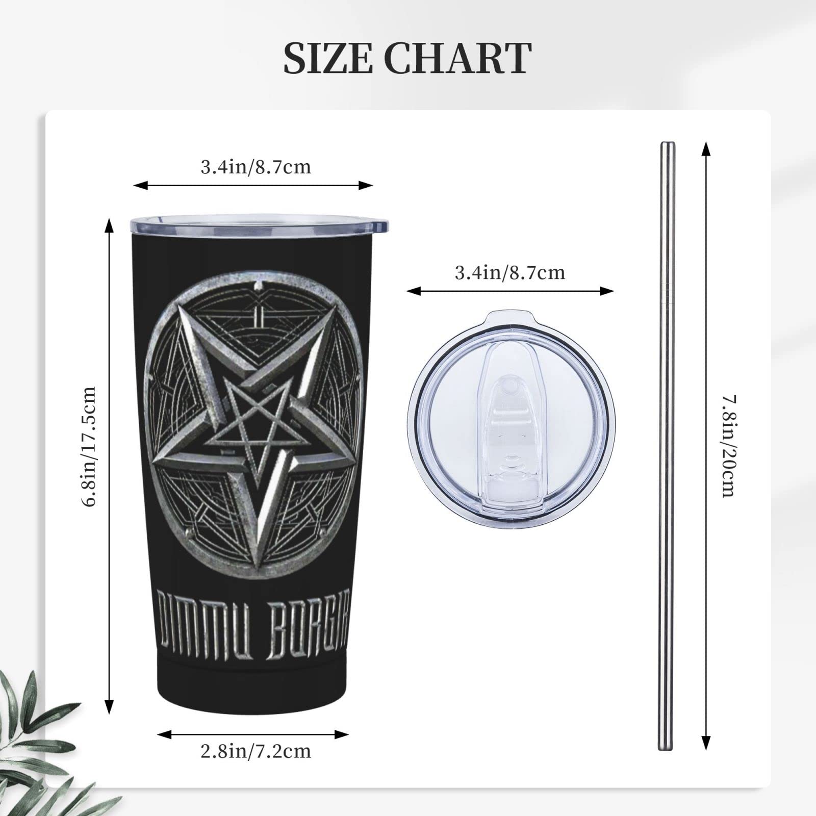DOTZRLT Dimmu Rock Borgir Band 20 Oz Stainless Steel Coffee Mug Reusable Thermos Travel Mug Insulated Mug With Lid Straws Gift