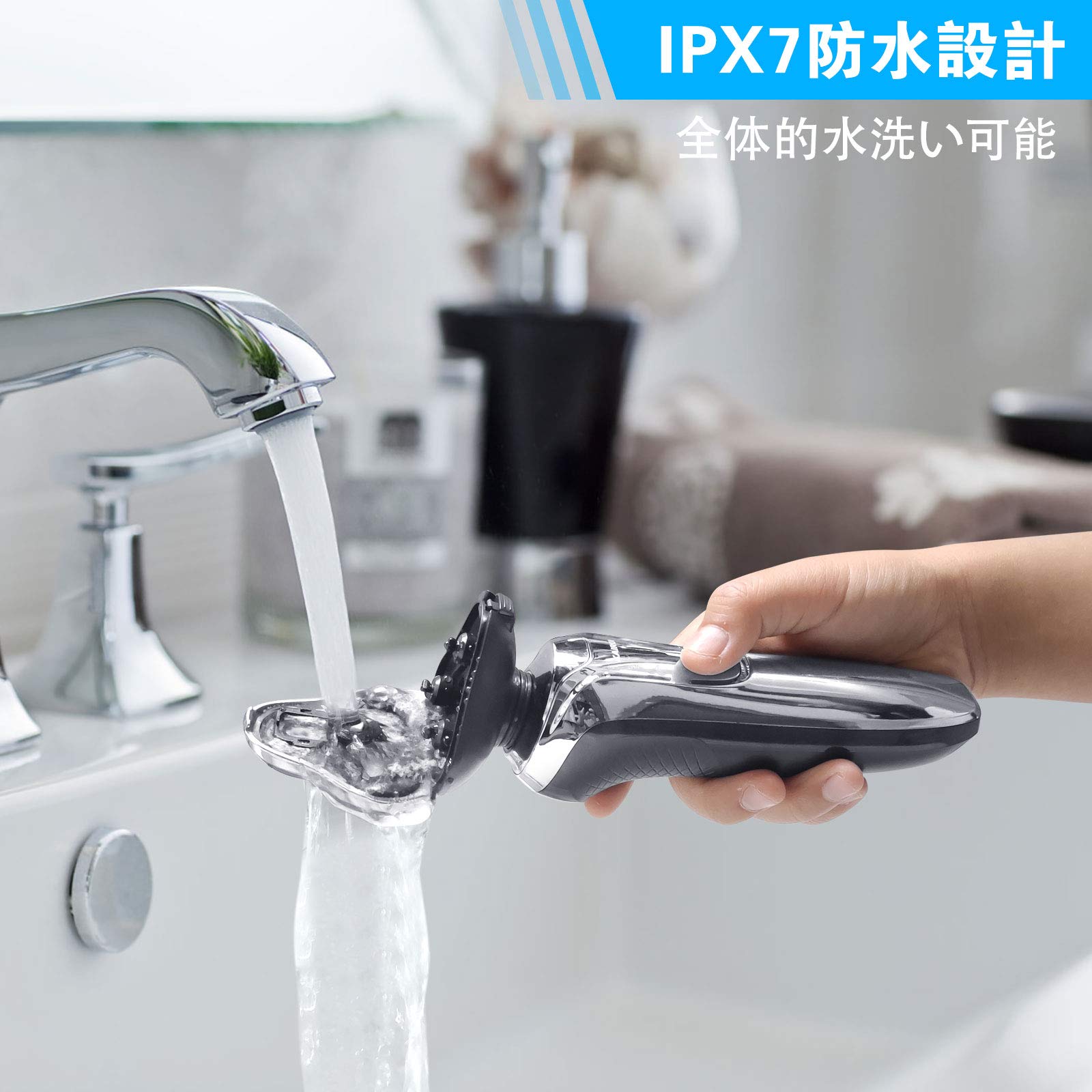 Electric Shaver for Men, Electric Razor Rotary Shavers Kit Wet & Dry LED Time Display IPX7 Waterproof Beard Trimmers with Travel Pouch