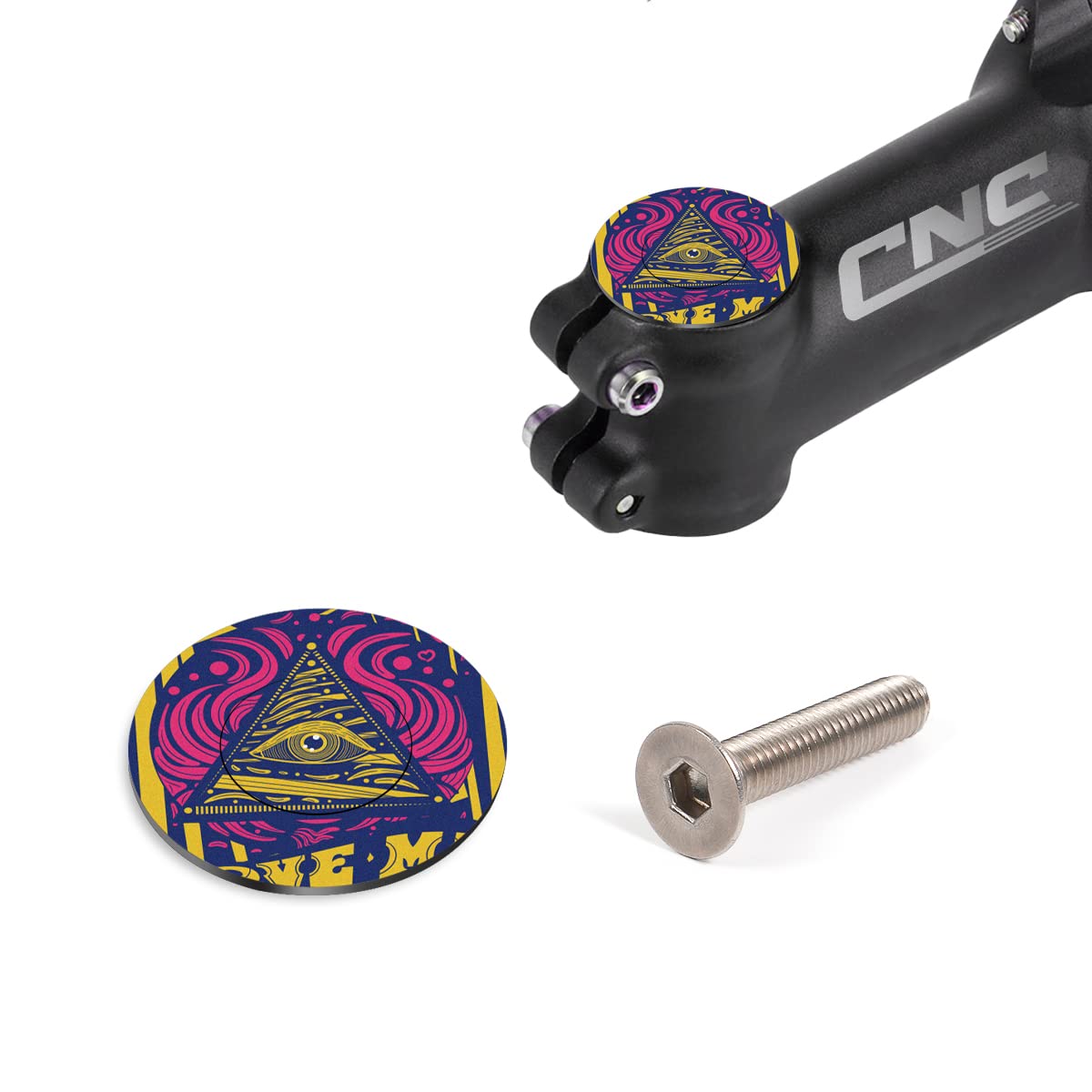 CNC Bike Headset Top Cap with Bolts,MTB Headset Cap for Bicycle Road Bike 1 1/8 Stems and Forks