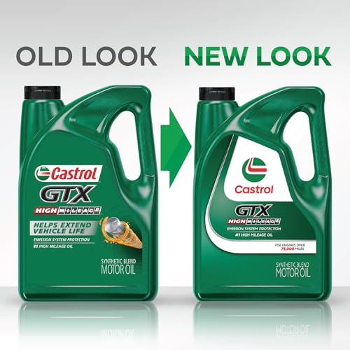 Castrol GTX High Mileage 10W-40 Synthetic Blend Motor Oil, 5 Quarts