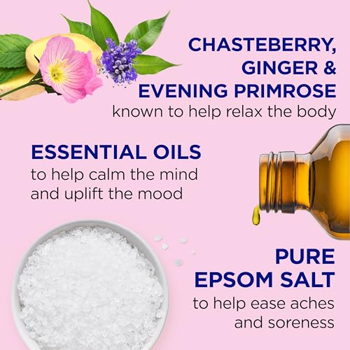 Dr Teal's Foaming Bath with Pure Epsom Salt Menstrual Relief with Herbal Plant Complex & Essential Oils 34 fl oz (Pack of 4) (Packaging May Vary)