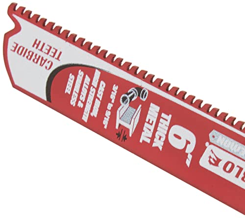 Freud DS0608CF Steel Demon Carbide-Tipped Reciprocating Blades for Thick Metal Cutting, 6-Inch