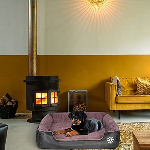 PUPPBUDD Orthopedic Dog Beds for Medium Dogs, Washable Bolster Dog Bed, Egg Creat Foam Pet Sofa with Removable Washable Cover, Waterproof Lining and Nonskid Bottom Couch for Comfortable Sleep