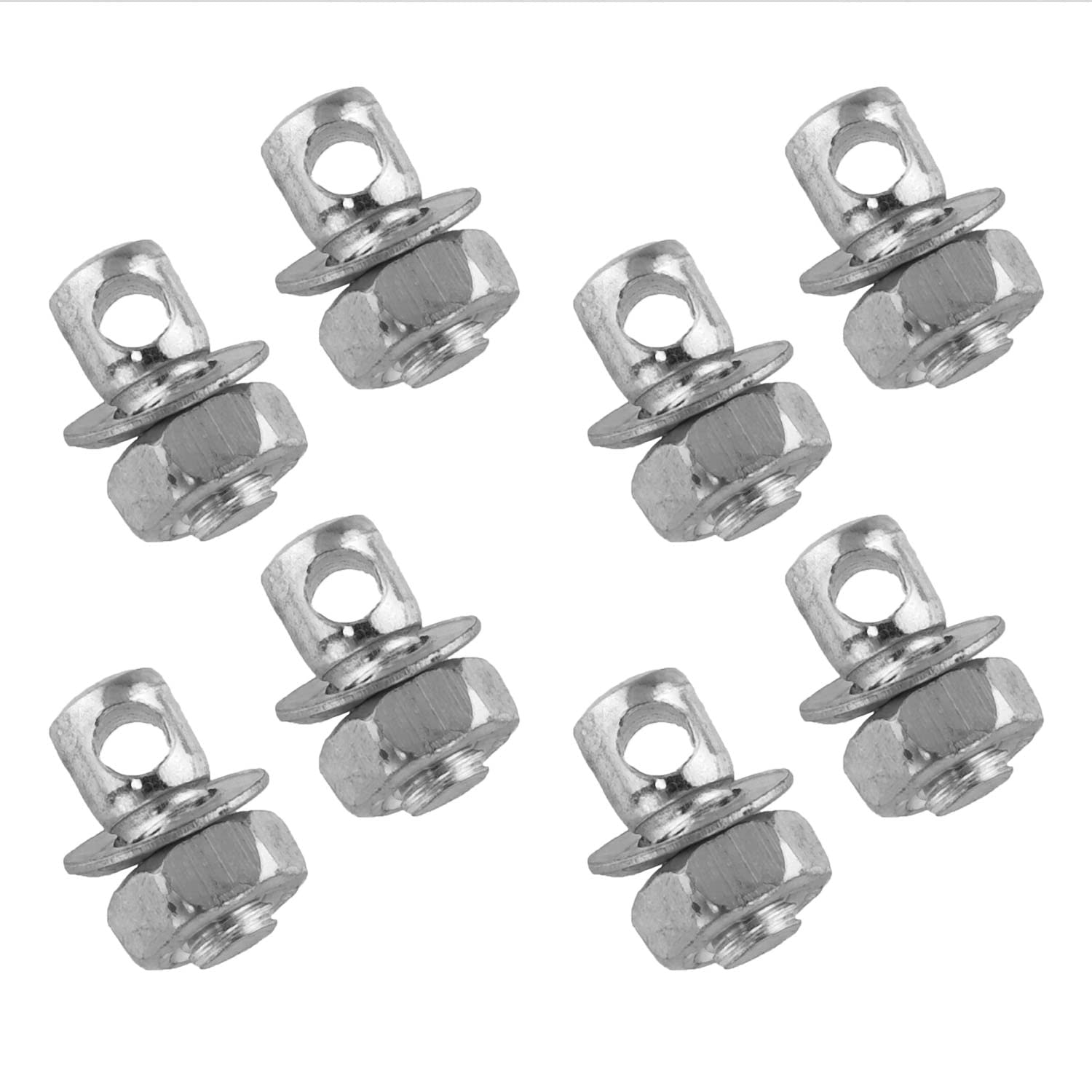 DGHAOP 8pcs Brake Cable Regulator Clamp Lock Screw Bolt Locking Screw with Nuts and Washers Bicycle Moped MTB Mountain Bike Accessory