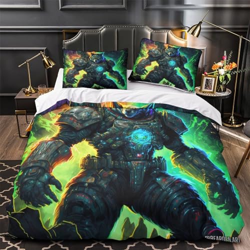 DAGROD Fluffy Duvet Cover Bedding Set with Pillow Cases Cosmic Space Wolves 3D Print Quilt Cover Breathable and Moisture-Proof Cosy Soft Bedding Se King(220x240cm)