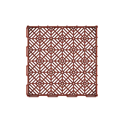 Pure Garden 50-147 Multipurpose Indoor/Outdoor Flooring Interlocking Tiles for Patio, Deck, Garage-6 Pc, Set of 6, Terracotta (Pack of 2)