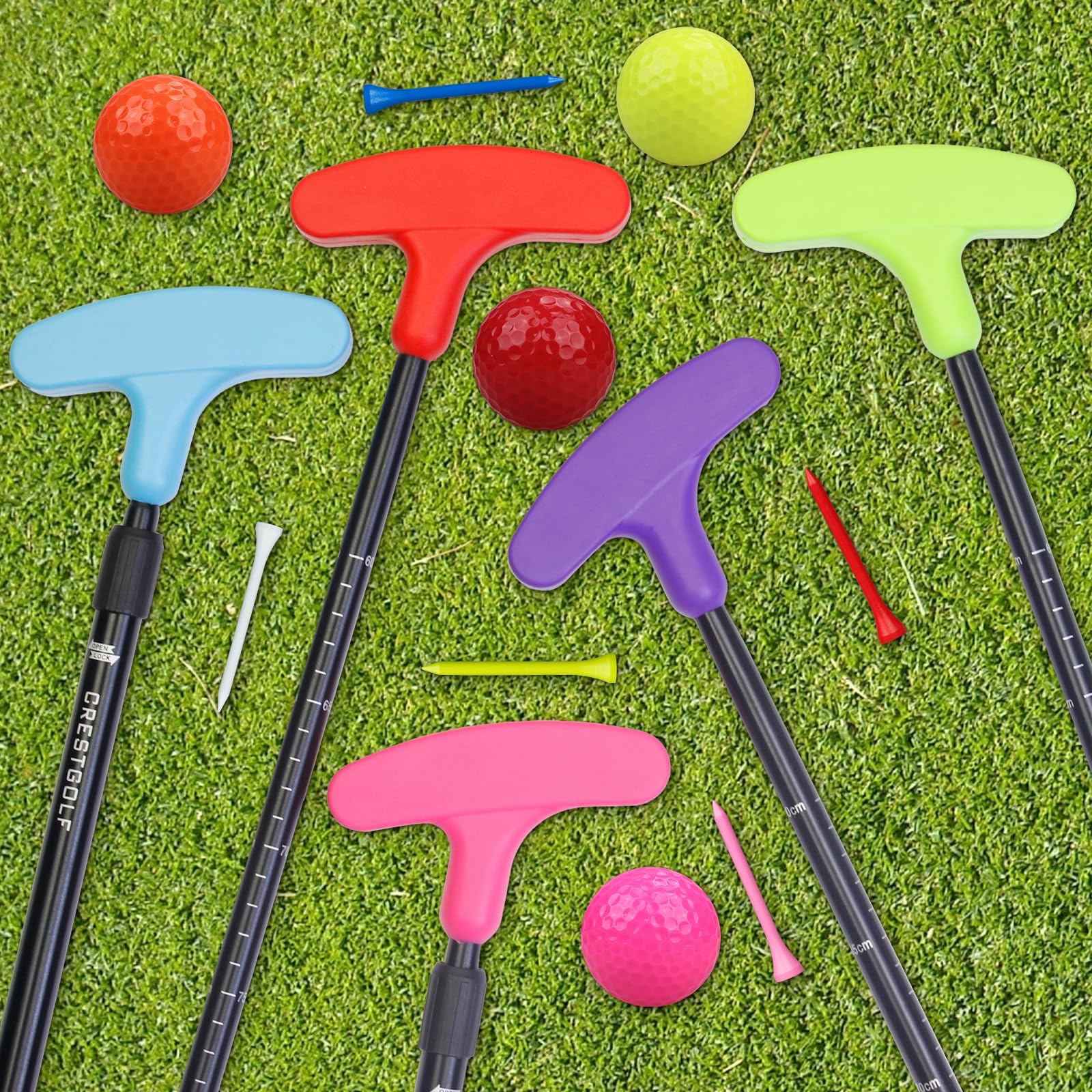 Crestgolf 5 Pack Two-way Golf Putters for Men and Women Adjustable Length Golf Clubs Set for Junior and Adults