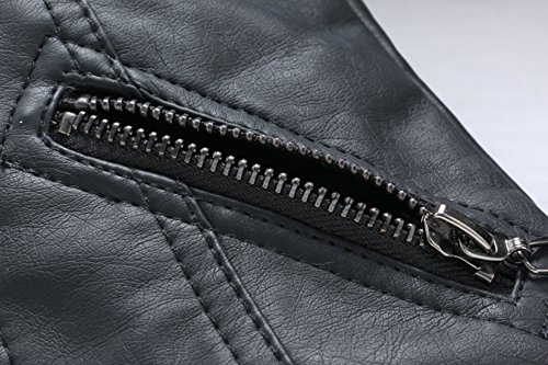 LJYH Children Collar Motorcycle Faux Leather Coats Kids Bomber PU Soft Leather Jackets Black 4-5yrs