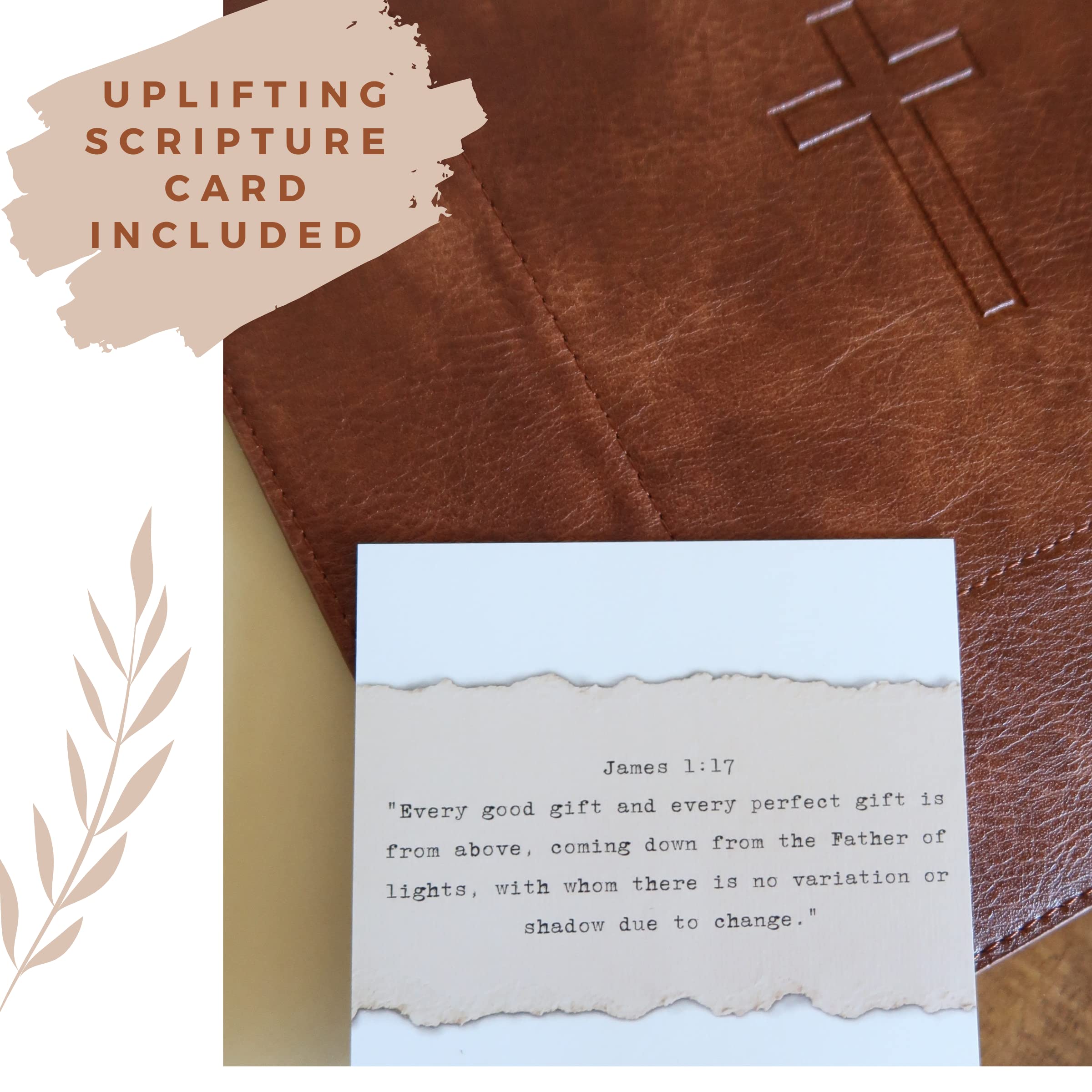 Cross Leather Valet Tray for Men with Scripture Included | EDC Dump Tray Catholic First Communion Gifts for Boys, Christian Gifts for Dad, Thoughtful Gifts for Men