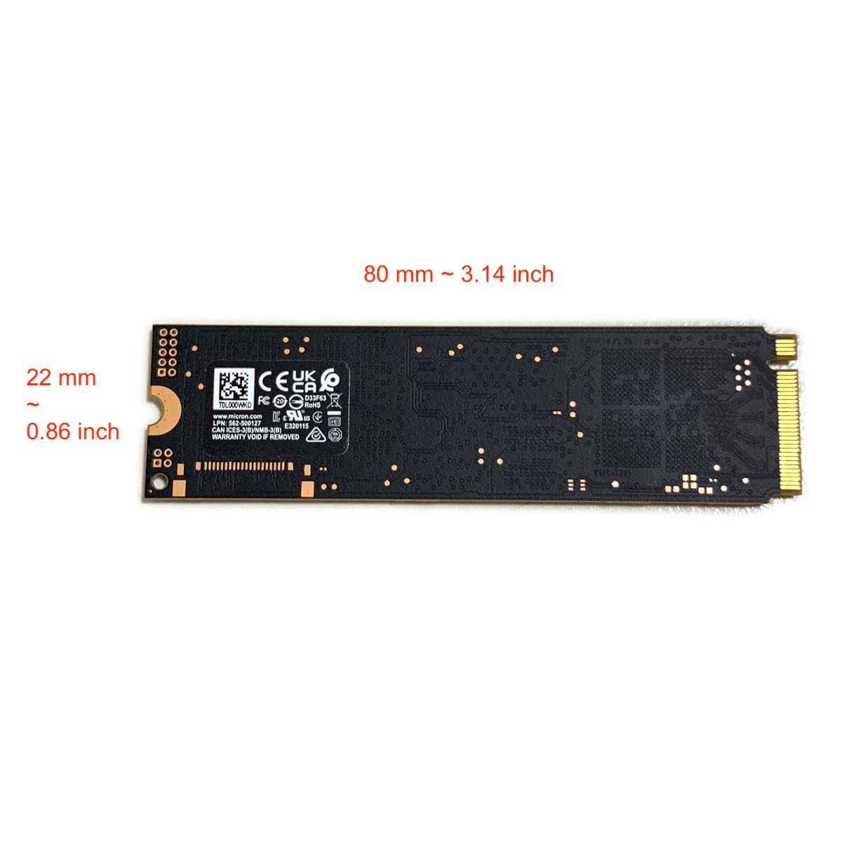 Micron SSD 2TB 3400 M.2 2280 NVMe PCIe 4.0 Gen4 x4 MTFDKBA2T0TFH Solid State Drive for Laptop Desktop Ultrabook