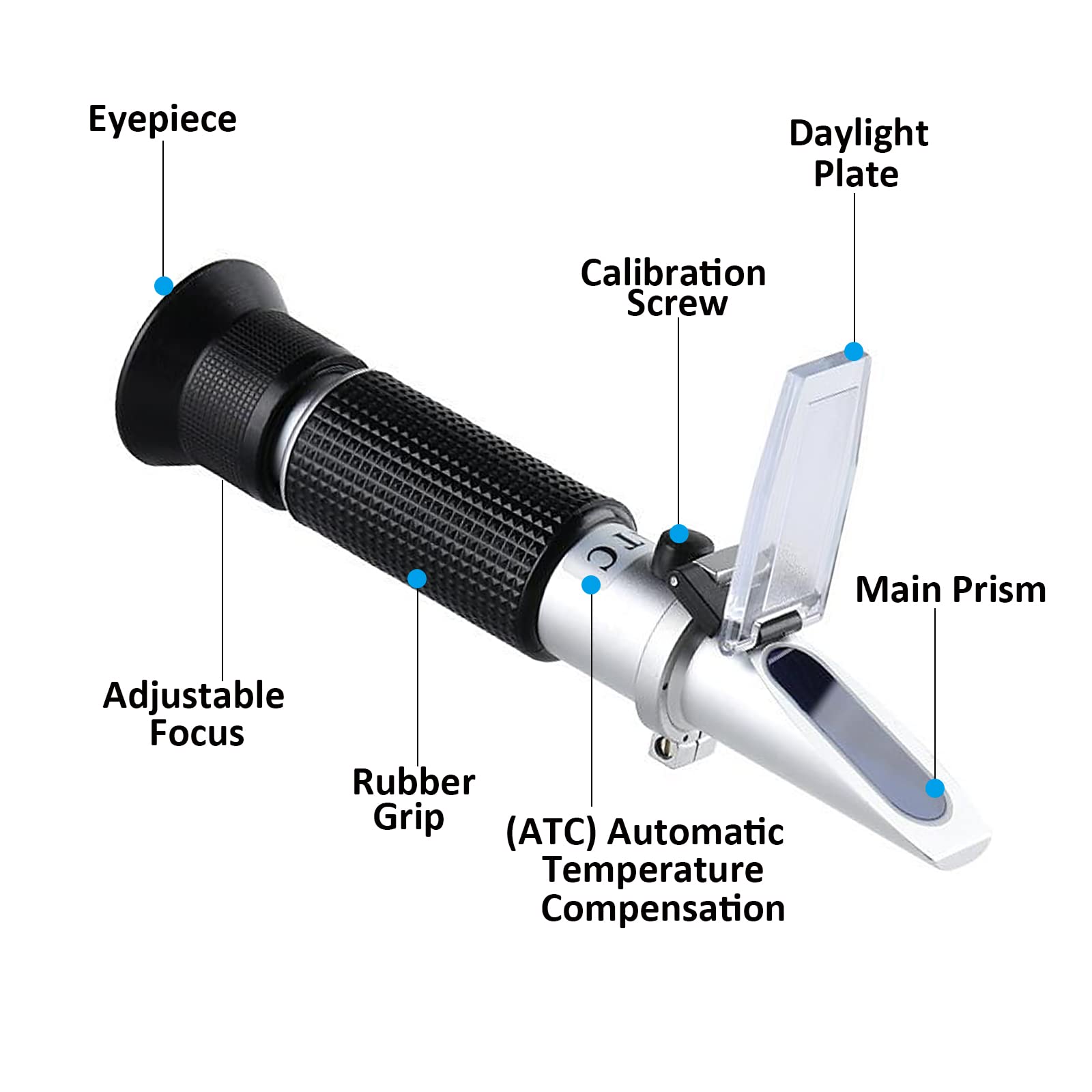 Refractometer for Beer Wine Brewing Brix Beer Refractometer Dual Scale 1.000-1.130 and Brix 0-32% for Measuring Sugar Content in Fruit Beverage