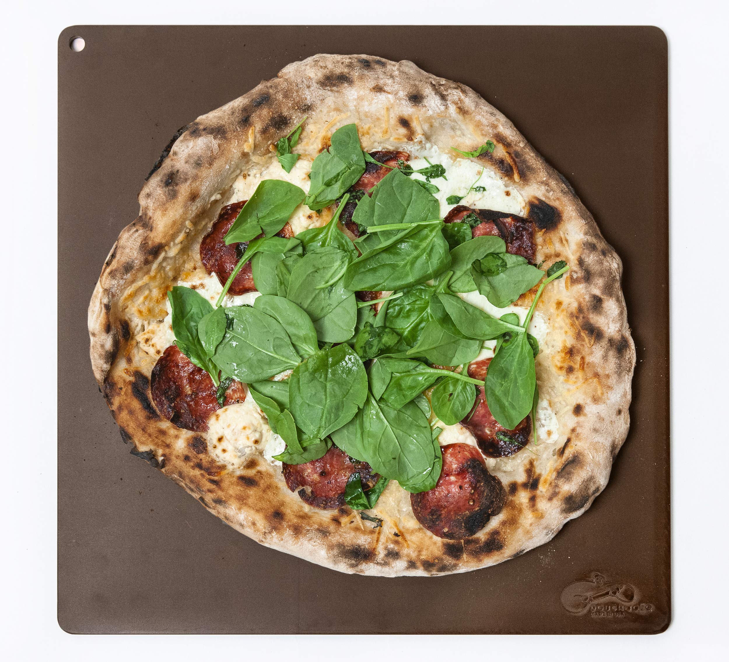Dough-Joe Samurai Pizza Steel Baking Sheet-"The Samurai"-15" x 15" x 1/4"-16-pound carbon steel, Made in USA, great for creating a Wood-Fired Oven crust in your own home!