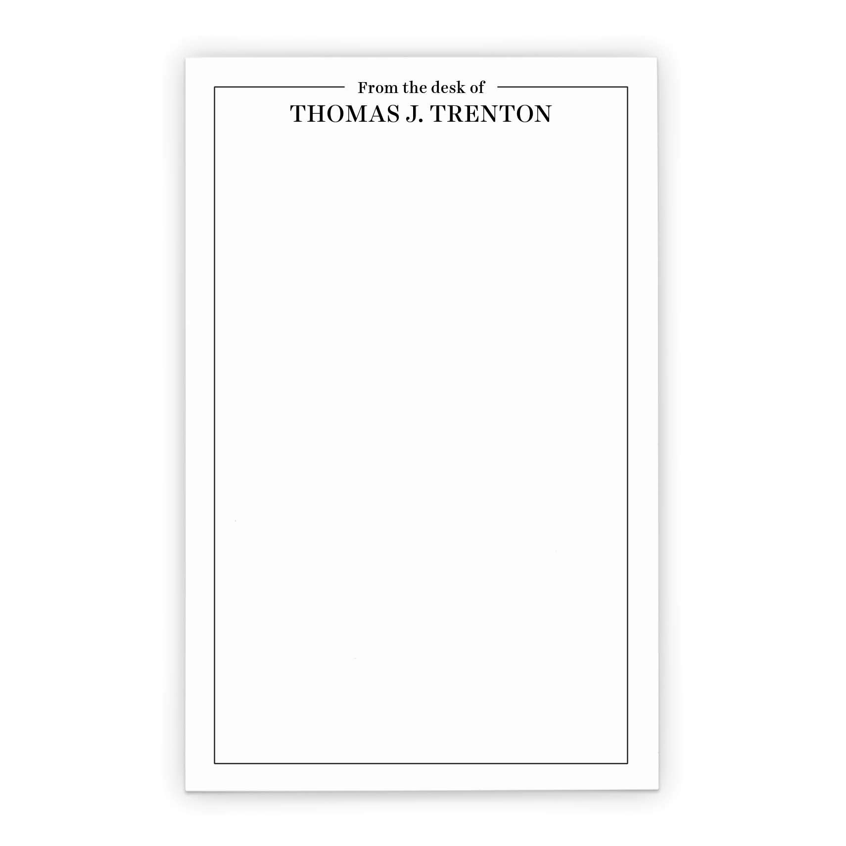 From The Desk Of Men's Notepad, Professional Notepads for Men or Women, Personalized Gift for Men, Personalized Desk Stationary Set, Your choice of ink color, size 5.5in x 8.5in, 50 sheets