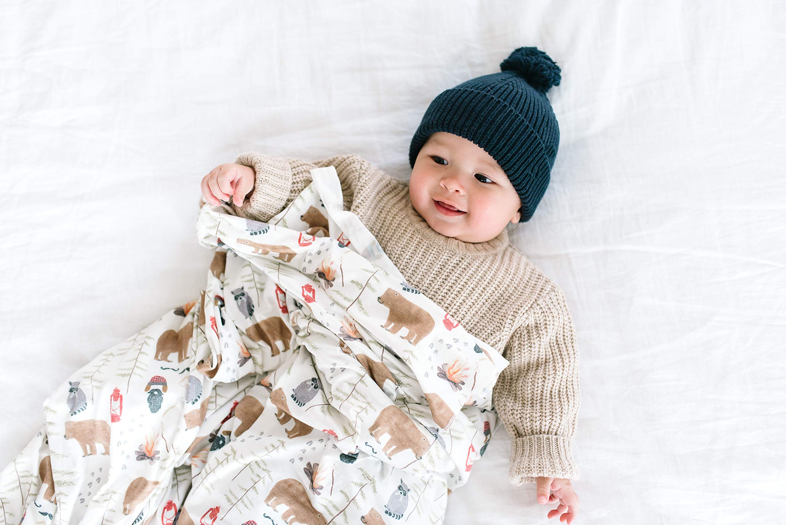 Copper Pearl Large Premium Knit Baby Swaddle Receiving Blanket Lumberjack
