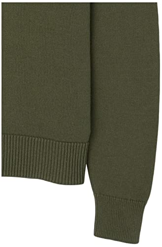 Daily Ritual Women's 100% Cotton Relaxed-Fit Long-Sleeve V-Neck Sweater, Olive, Large