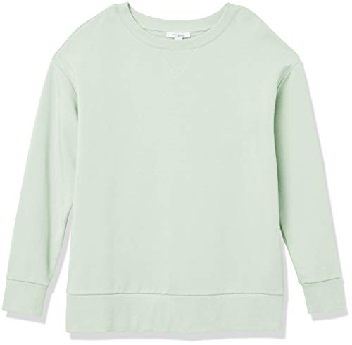 Daily Ritual Women's Terry Cotton and Modal Oversized-Fit Long-Sleeve Crewneck Sweatshirt, Light Green, X-Large