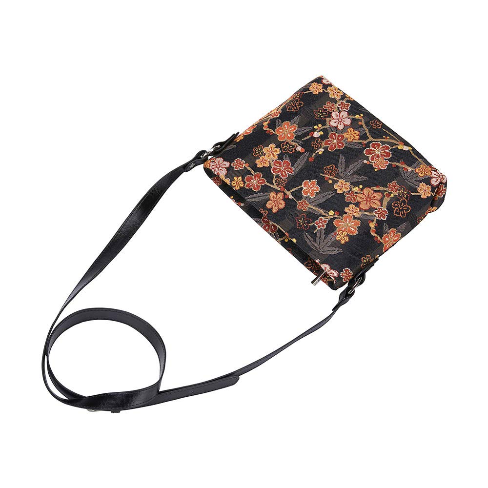 Signare Tapestry Crossbody Bag Shoulder Purse for Women In Ume Sakura Design Japanese Style (XB02-SAKURA)