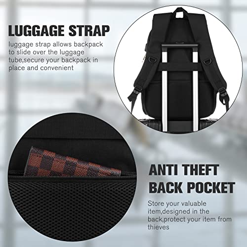 Laptop Backpack Travel, School Backpack with Usb Charging Port for Men Womens Anti Theft Water Resistant College School Bookbag Business Computer Backpack Fits 17.3 Inch Notebook Over 3 Years Old