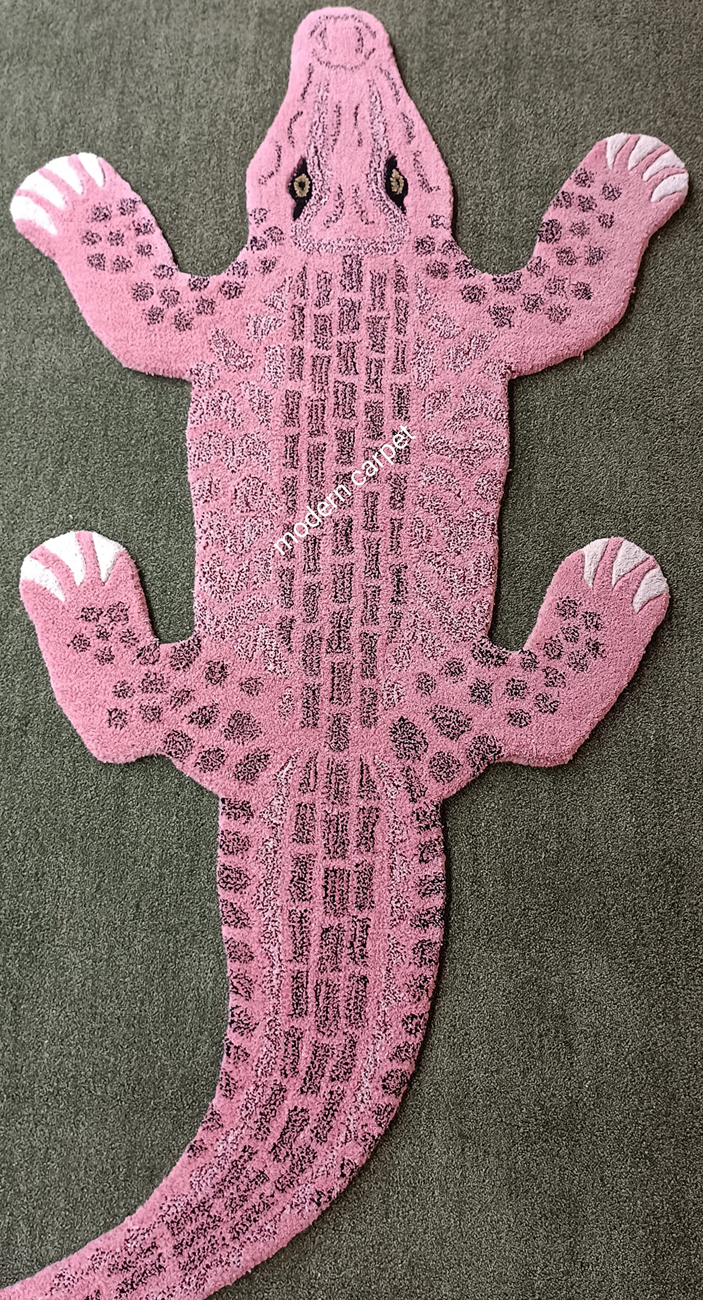 Generic Crocodile Rug 3x6 Ft Rugs Skin Shape 100% Area Rugs Woolen Rugs Handmade Tufted for Room Bedroom Bathroom by Modern Carpet, Multycolor (2x4 feet)