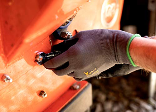 G & F Products 12 PAIRS Mens Working Gloves with Micro Foam Coating - Garden Gloves Texture Grip - men’s Work Glove For general purpose, construction, yardwork, Large (1519L-12),Grey/Black