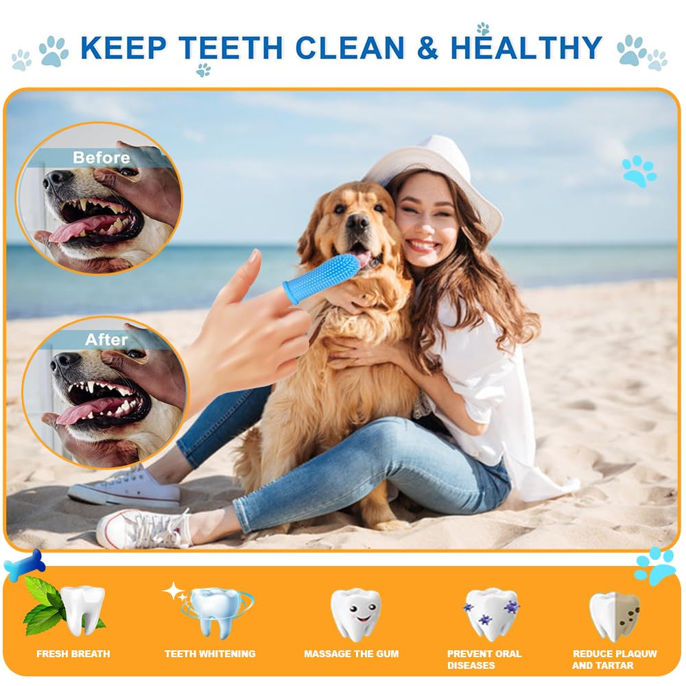 Generic Dog Tooth Brush, Dog Tooth Brushing Kit, Cat Toothbrush, Pet Brushing Kit,Dog Teeth Cleaner Keep Your Pet's Smile Bright with Our Premium Dental Care Tool Dog Finger Tootthbrush Silicon