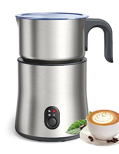 RATRSO Milk Frother and Steamer, 4 IN 1 Frother for Coffee 16.9OZ, Hot Chocolate Maker, Detachable Milk Warmer, Hot/Cold Foam Maker, Dishwasher Safe, Frother for Coffee, Latte, Cappuccino