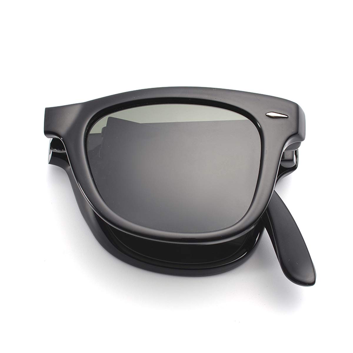 Classic Vintage Folding Sunglasses for Men Women UV400 Two Tone Frame With Case HP2001C1