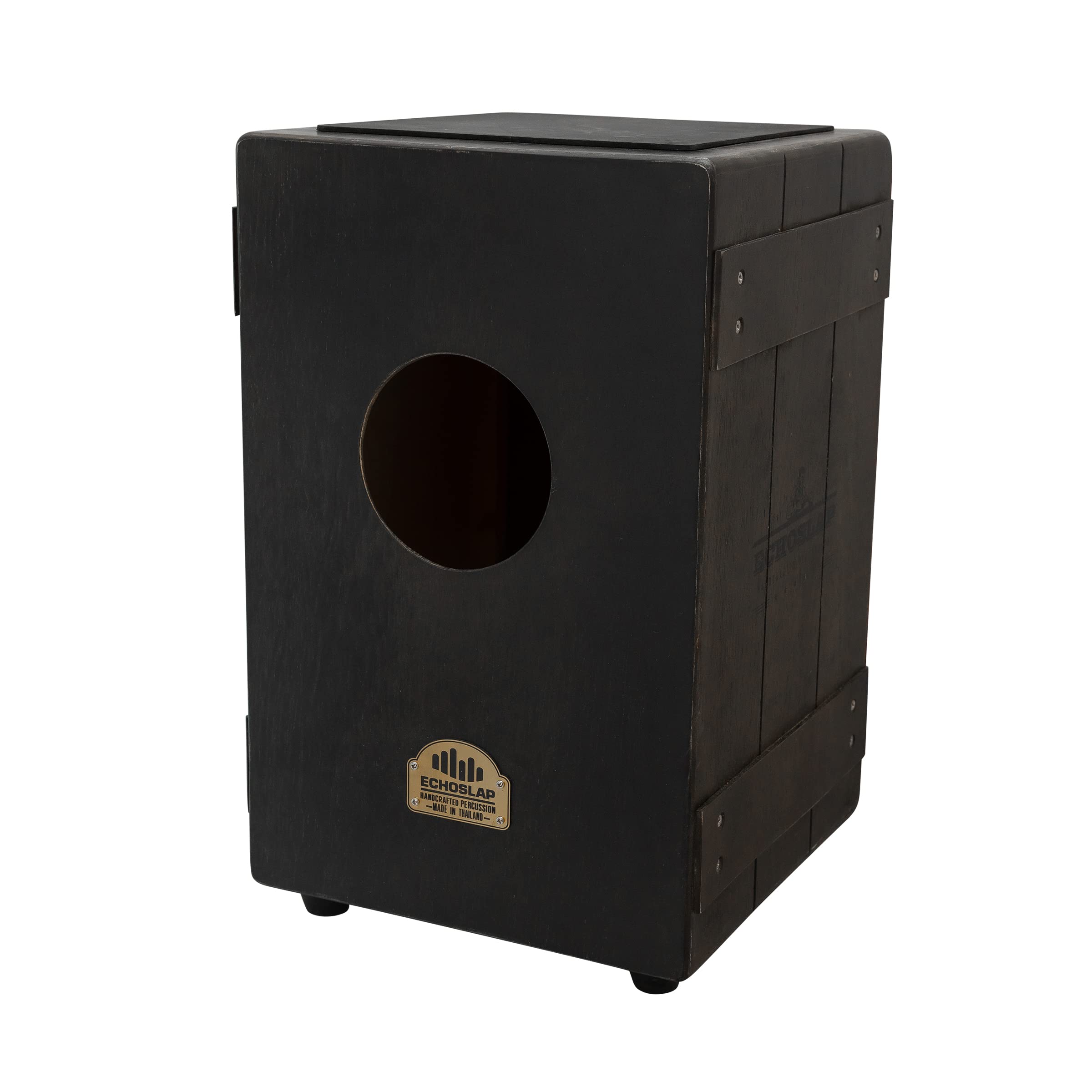 Echoslap Vintage Crate Cajon - Brazilian Rosewood, Hand Crafted, 4 Adjustable Snare Wires, Siam Oak Body, Plus Gig Bag
