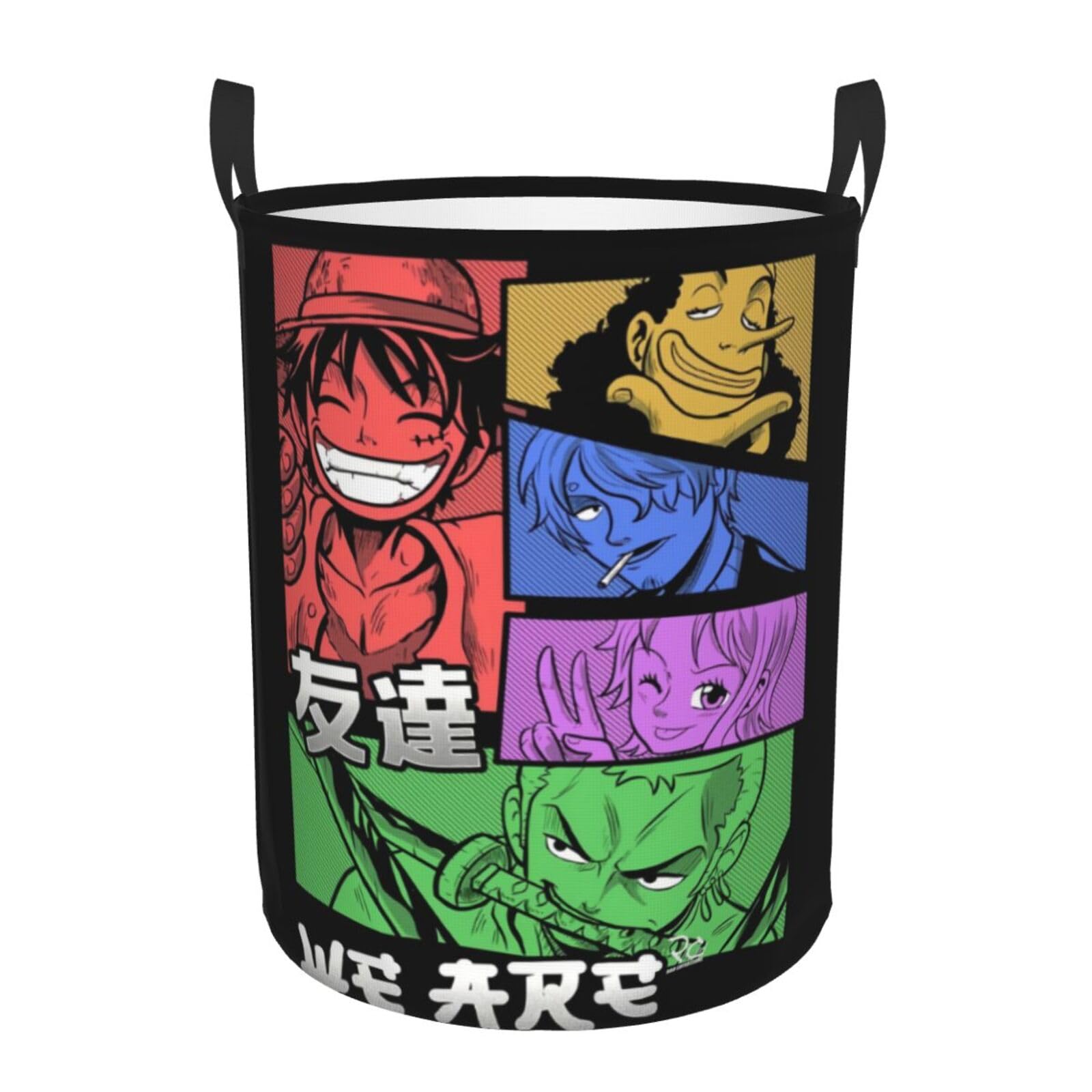Jzpsvtty Anime Yu Yu Hakusho Large Capacity Round Laundry Basket With Handle Foldable Waterproof Laundry Basket, Small