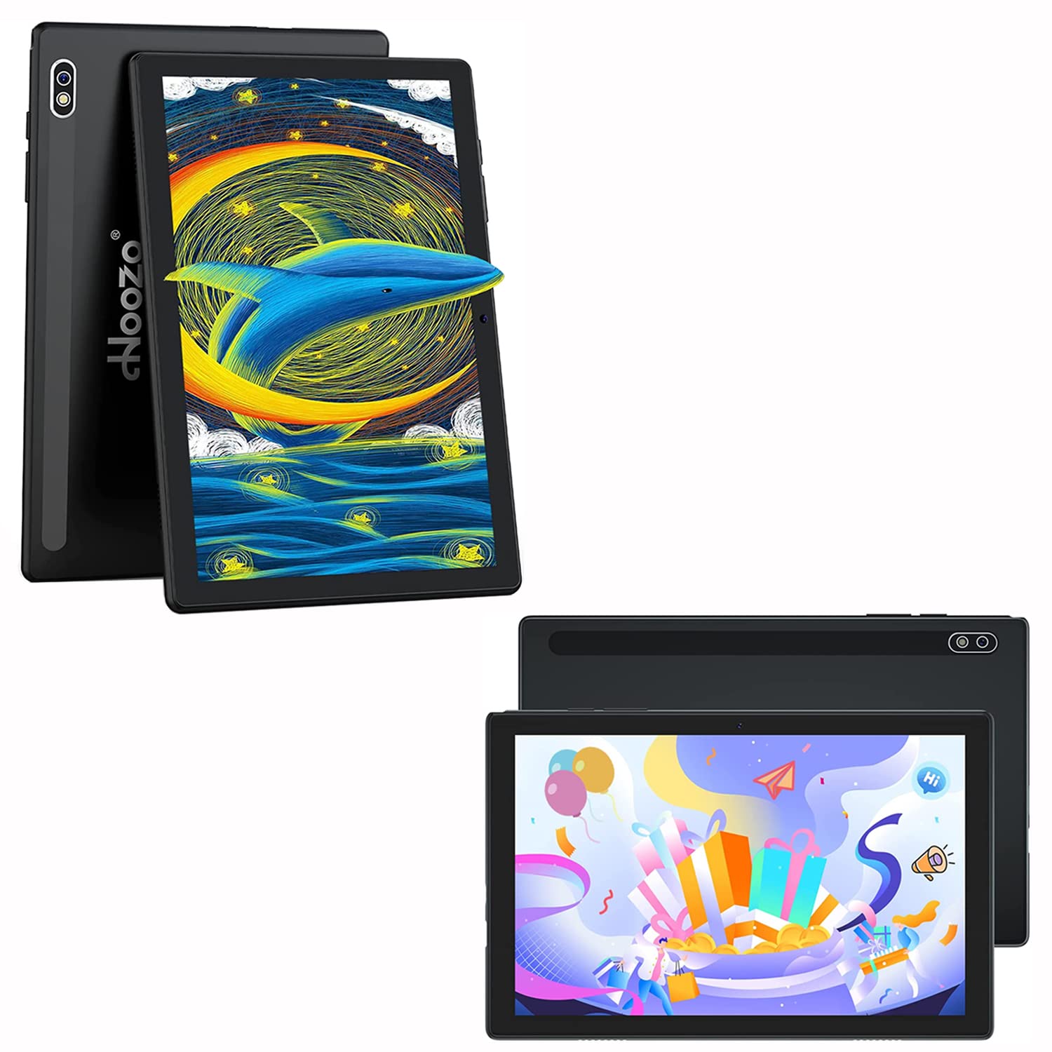 Hoozo Tablet 10 Inch, Android 10.0 Tablet with 32GB 6000mAh Battery Quad Core HD Touchscreen Tablets WiFi Bluetooth 4.2-2PCS