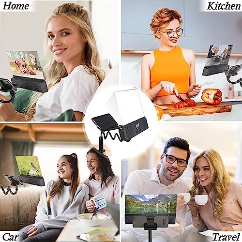 ELECTRIC GIANT 12" 3D Cell Phone Screen Magnifier with Bluetooth Speakers HD Mobile Phone Stand with Screen Amplifier All Smartphones