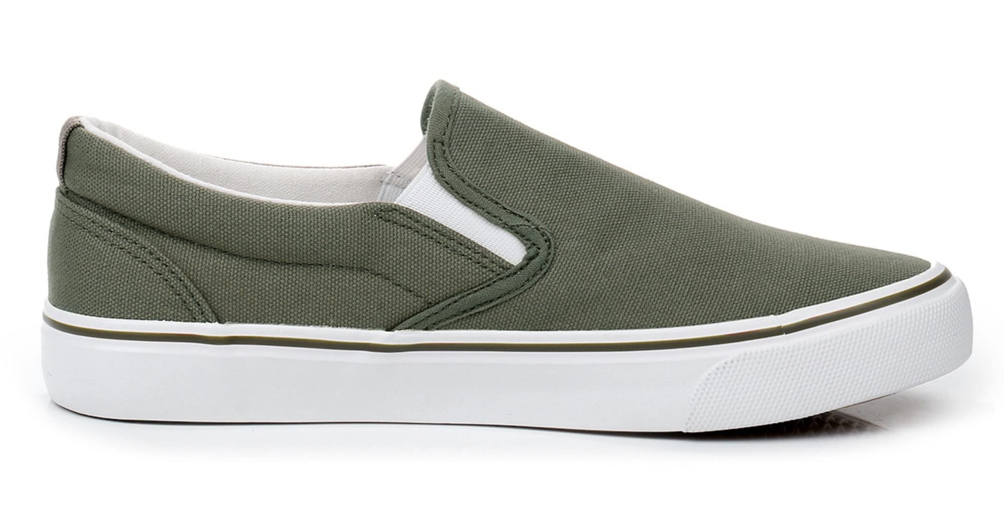 Cull4U Women's Classic Slip On Trainer Shoes (8 M US,Olive)