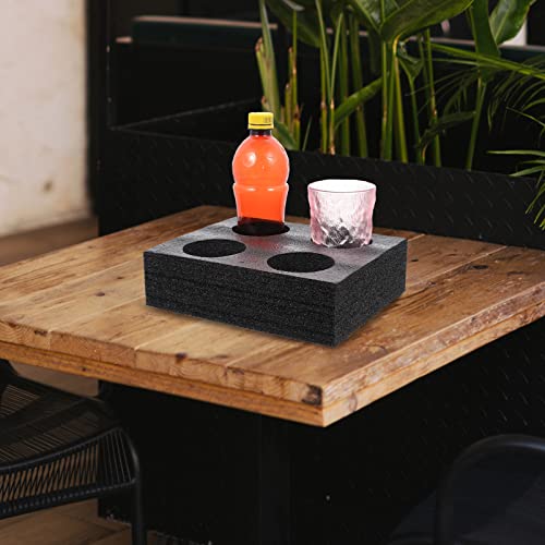 Cup Drink Holder 2Pcs 4- Cup Drink Carriers Foam No- Spill Coffee Cup Holder Take Out Beverage Tray for Hot and Cold Drinks Packaging Supplies Black Cup Holders