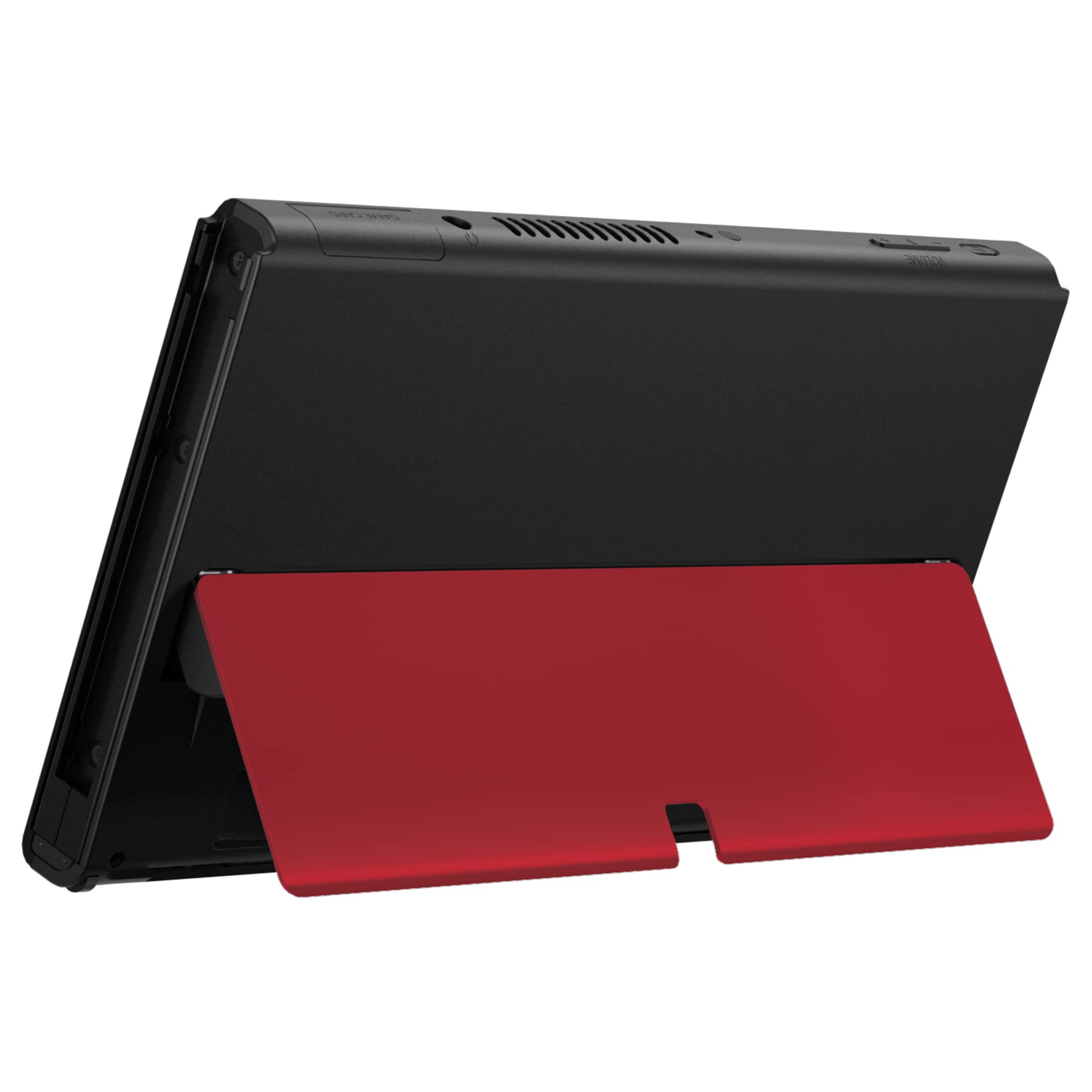 eXtremeRate Black Soft Touch Replacement Metal Kickstand for Nintendo Switch OLED Console, Metal Back Bracket Holder Kick Stand for Nintendo Switch OLED - Console NOT Included
