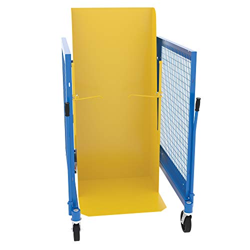 Vestil TCD-U-60-AC Universal AC Trash Can Dumper, Steel, 60-3/16" Maximum Height, 135 Degree Maximum Angle, 400 lb Uniform Capacity, Blue/Yellow