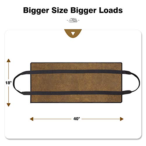 GASPRO Firewood Carrier, 40 x 18inch Firewood Tote Bag, Canvas Log Carrier with Reinforced Handles, Double Sides Usable