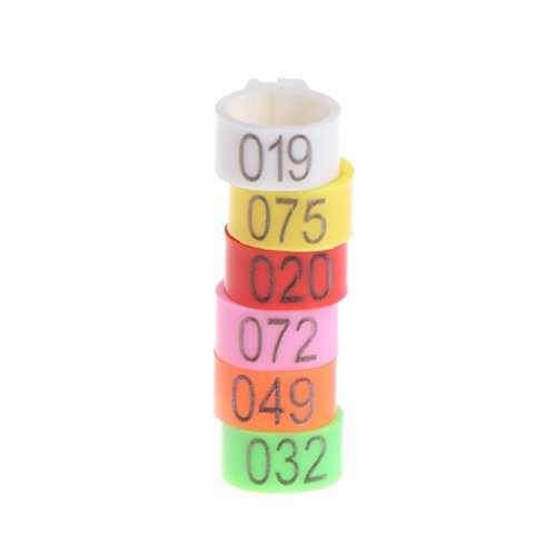 luosh Leg Number Bird Bands,100 Pieces Leg Rings for Canaries Birds Chicken Quail Dove Pigeon Foot Rings Training Supplies,10mm