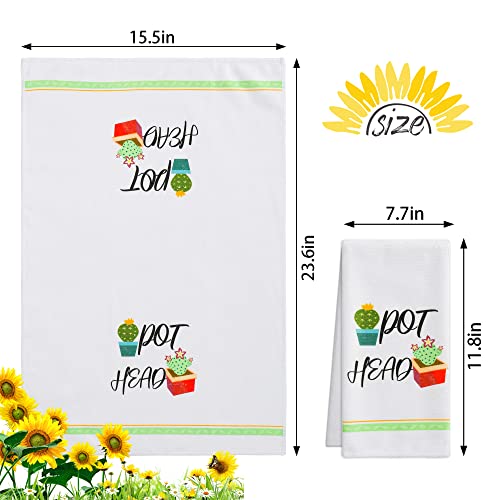 DDOFAH Funny Kitchen Towels and Dishcloths Sets of 4 Kitchen Towels with Sayings Tea Dish Towel for Cooking Baking New Home Gifts,Housewarming Gift Home Decorations
